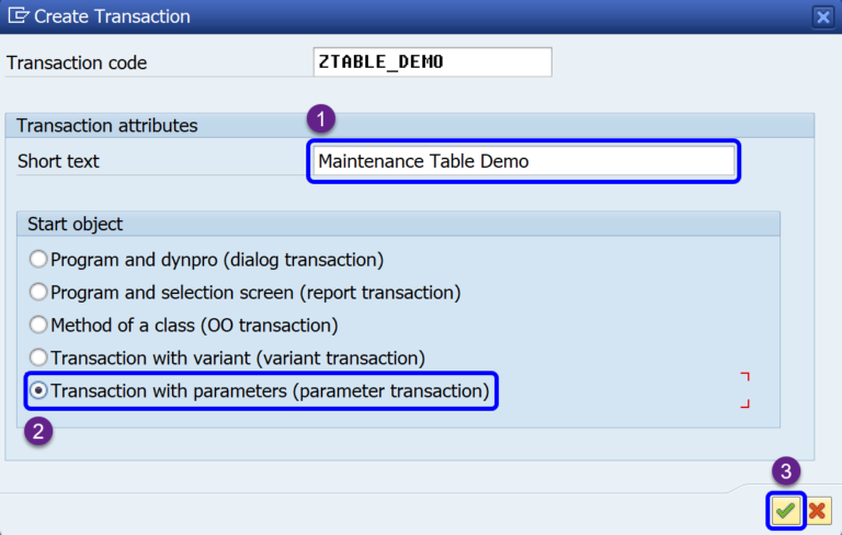 Create T-Code for Maintenance Table (SM30). – ABAPMEMO.COM